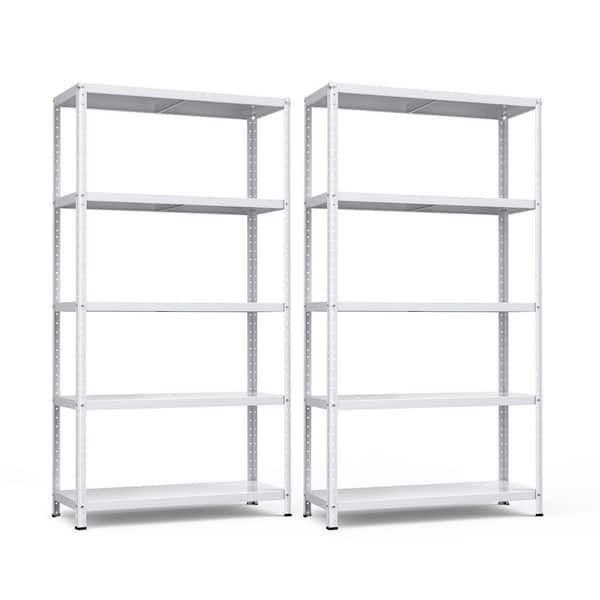 Costway 2-Piece 5-Tier Metal Shelving Unit Adjustable Heavy-Duty ...
