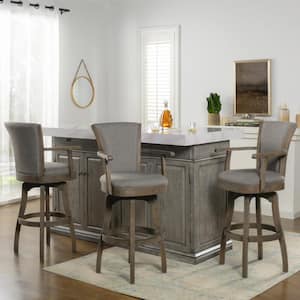 Jennifer Taylor Williams 27 in. Brown Faux Leather Modern High Back ...