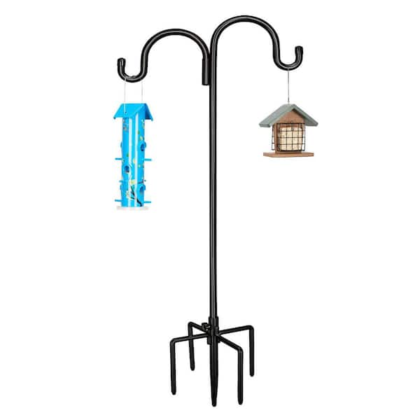 92 in. Adjustable Double Shepherds Hook for Outdoor, Heavy Duty Bird ...