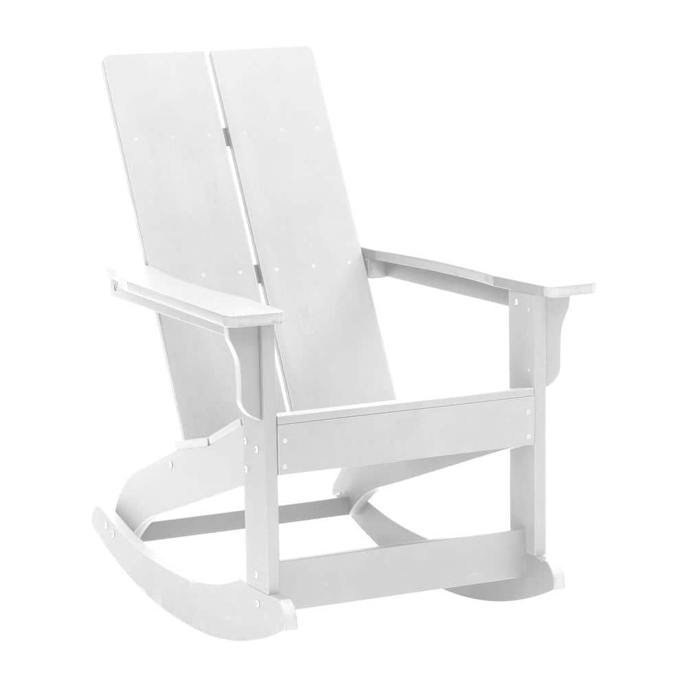 TAYLOR + LOGAN White Plastic Outdoor Rocking Chair in White RO-497846 ...