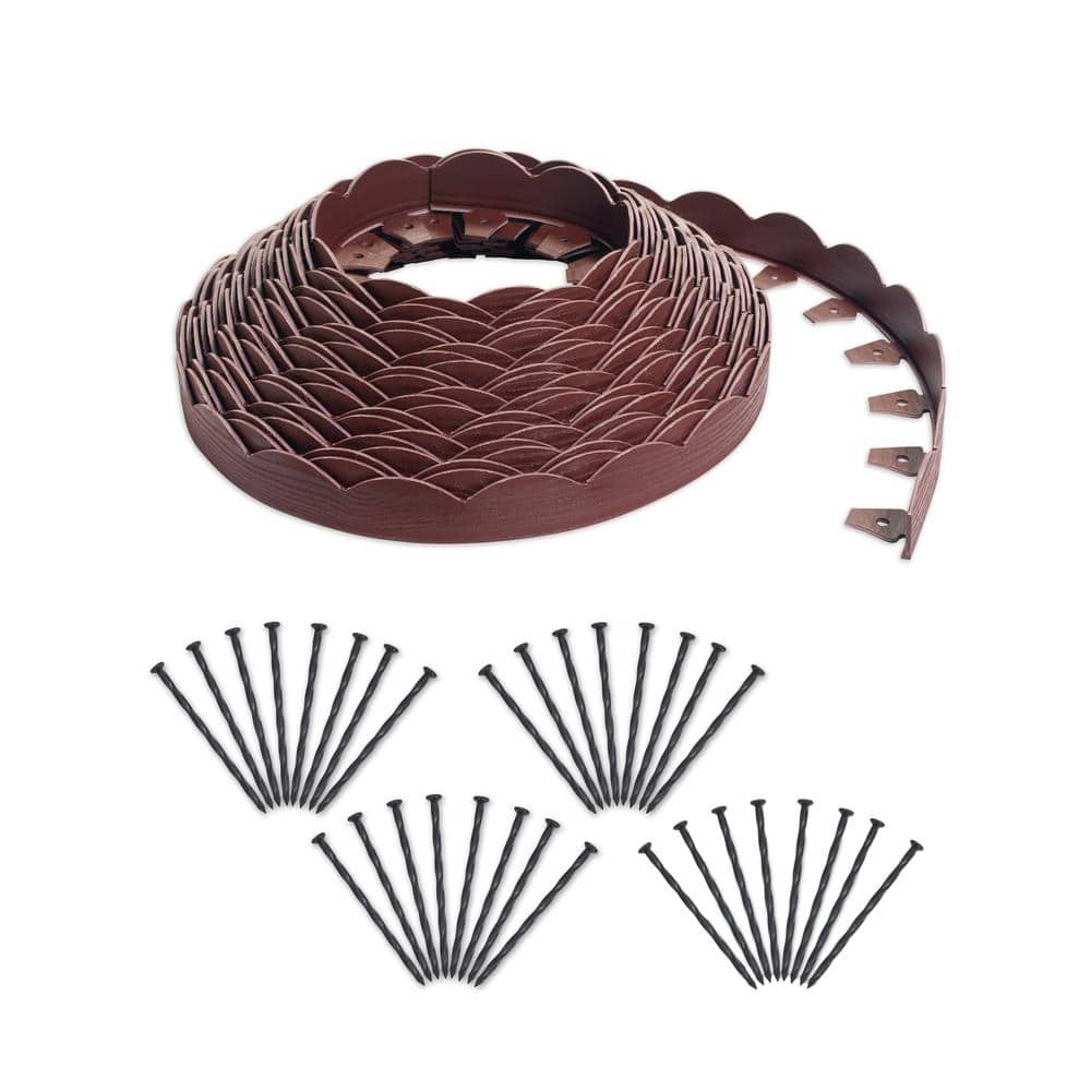 ProFlex 2 in. x 100 ft. Red Polyethylene Scalloped Woodgrain No-Dig ...