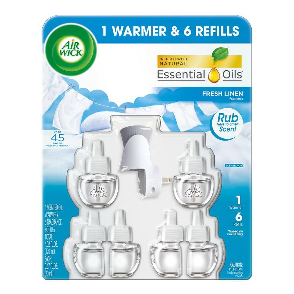 Air Wick 0.67 fl. oz. Fresh Water Scented Oil Starter Kit 1 Plus 6 ...