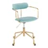 Lumisource Demi Gold Task Chair in Light Blue Velvet OC-DEMI AUVLBU ...