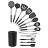MegaChef Gray Silicone and Stainless Steel Cooking Utensils (Set of 14 ...