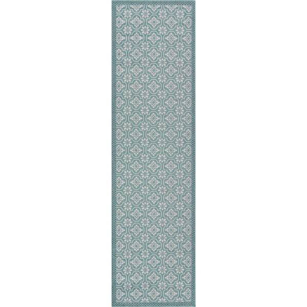 Well Woven Medusa Manola Blue 2 ft. 7 in. x 9 ft. 10 in. Runner Indoor ...