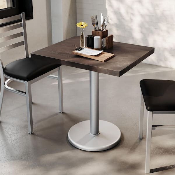 Carnegy Avenue Bennett Contemporary Dark Brown Top/Silver Base Wood 24 ...