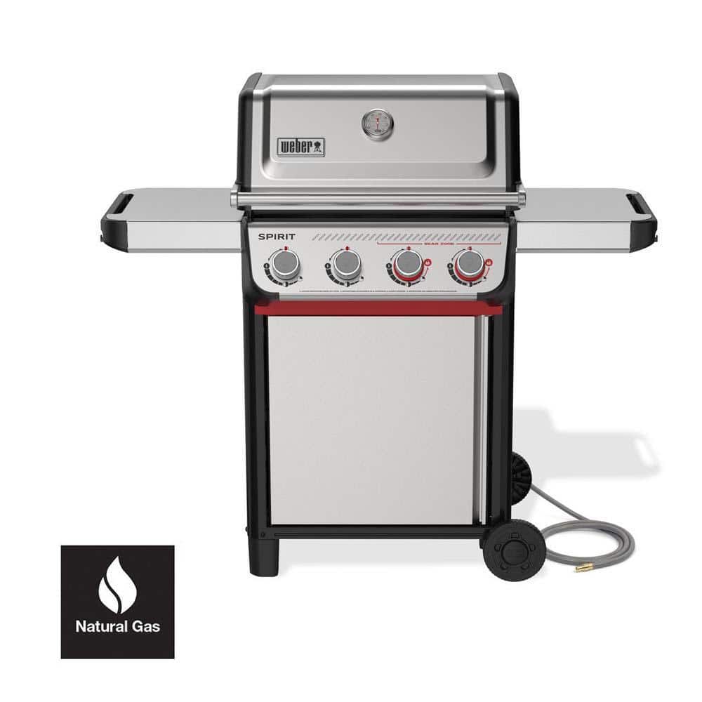 Weber Spirit S-425 4-Burner Natural Gas Grill in Stainless Steel with Boost Burners 1500791 ...