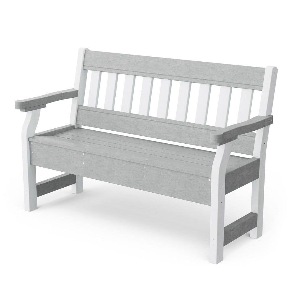 Wildridge Heritage Light Gray and White HDPE Plastic Outdoor Garden ...