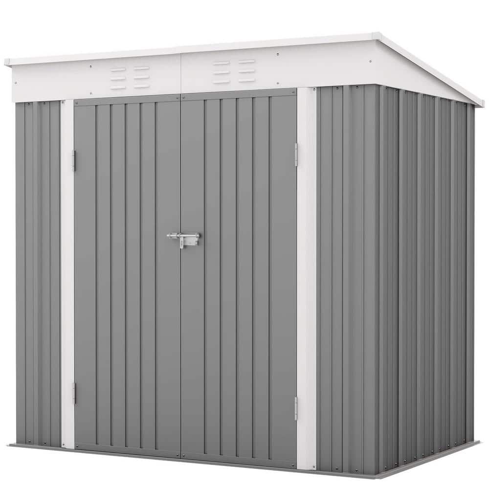 Patiowell 6 ft. W x 4 ft. D New Designed Outdoor Storage Brown Metal ...