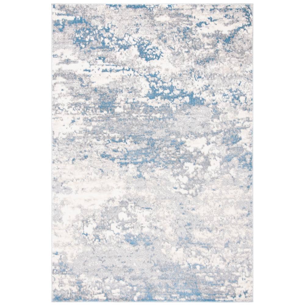 SAFAVIEH Lagoon Gray/Blue 5 ft. x 8 ft. Abstract Marble Area Rug ...