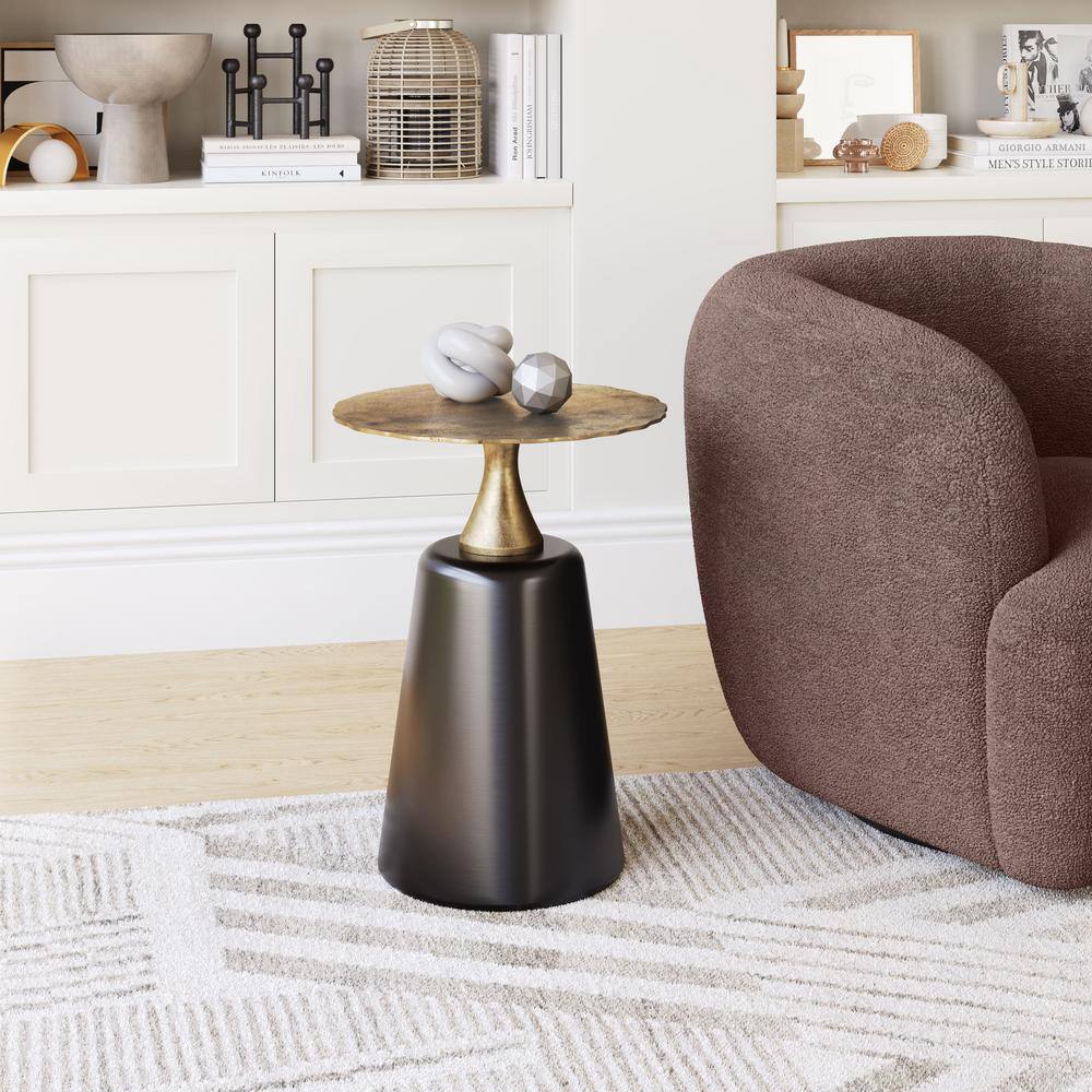 ZUO Chenai 15.7 in.W Black 21.7 in.H Round Aluminum End Table 109765 ...