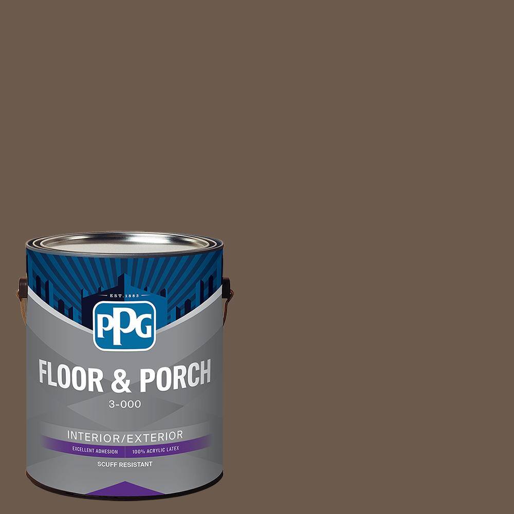 PPG 1 gal. PPG1077-7 Coffee House Satin Interior/Exterior Floor and ...