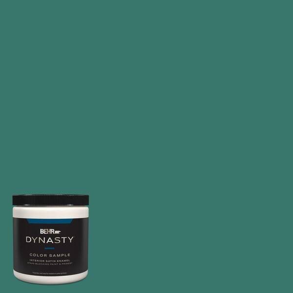 BEHR DYNASTY 8 oz. #490D-7 Greensleeves Satin Enamel Stain-Blocking ...