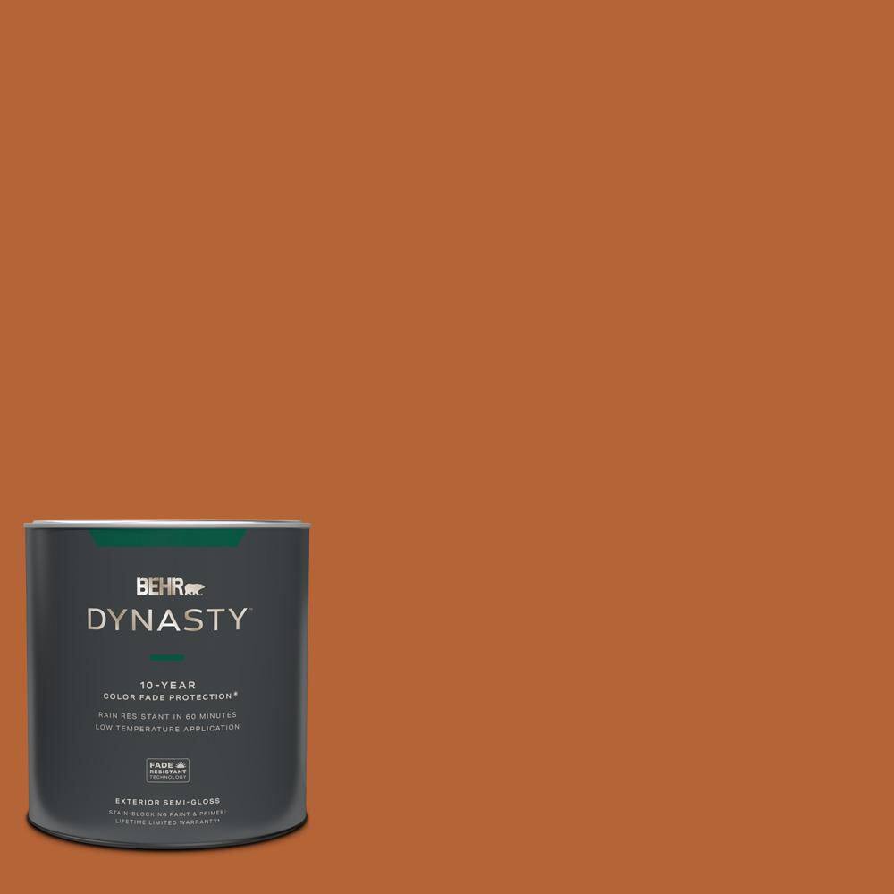 BEHR DYNASTY 1 qt. #250D-7 Caramelized Orange Semi-Gloss Exterior Stain ...
