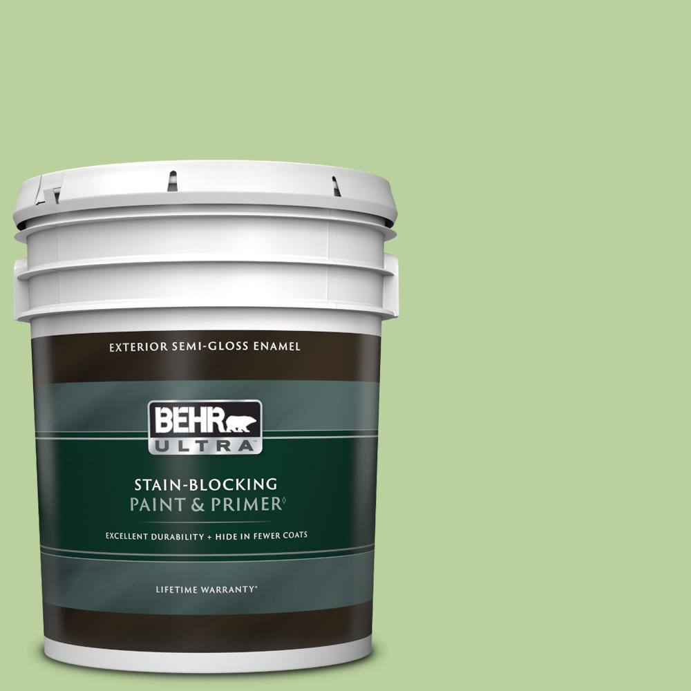 BEHR ULTRA 5 gal. #P380-4 Four Leaf Clover Semi-Gloss Enamel Exterior ...