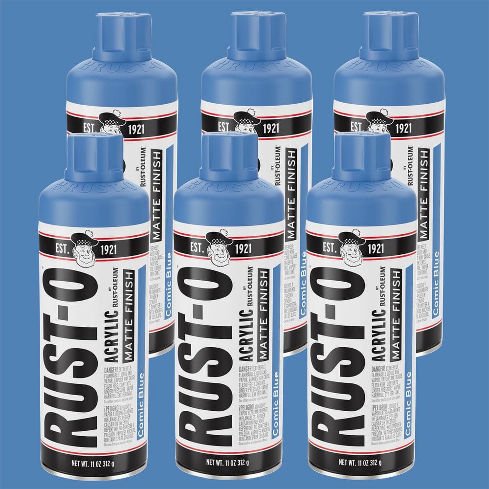 Reviews for 11 oz. Rust-O Matte Comic Blue Spray Paint (Case of 6) | Pg ...