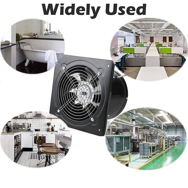 KIWDZFU 8 in. 500CFM 110V 7-Blades White Cast Iron Electric Powered Exhaust Attic Fan ...