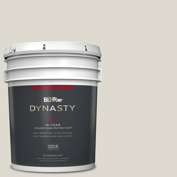 BEHR DYNASTY 5 gal. #GR-W11 Silver Ash Flat Exterior Stain-Blocking ...