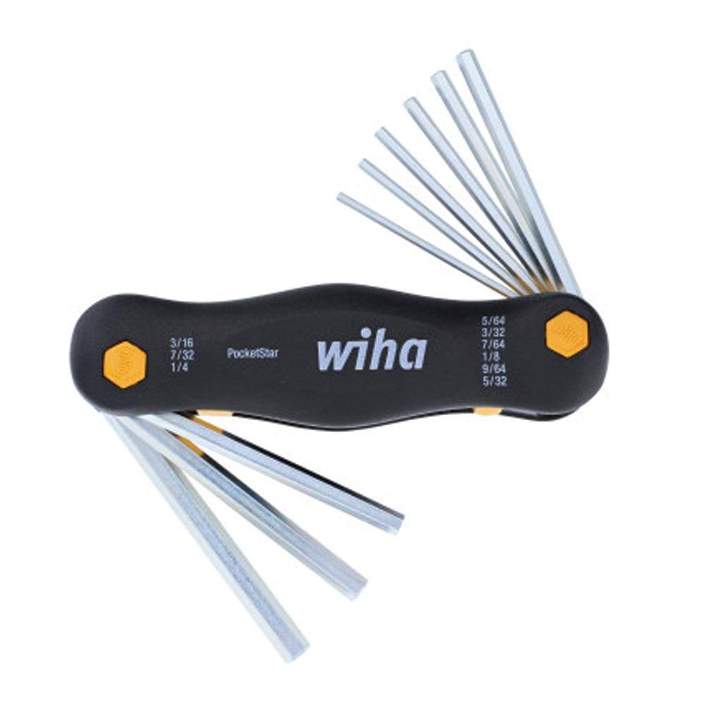 Wiha PocketStar Dual Fold Hex Key Set with Pushbutton Key-lifter ...