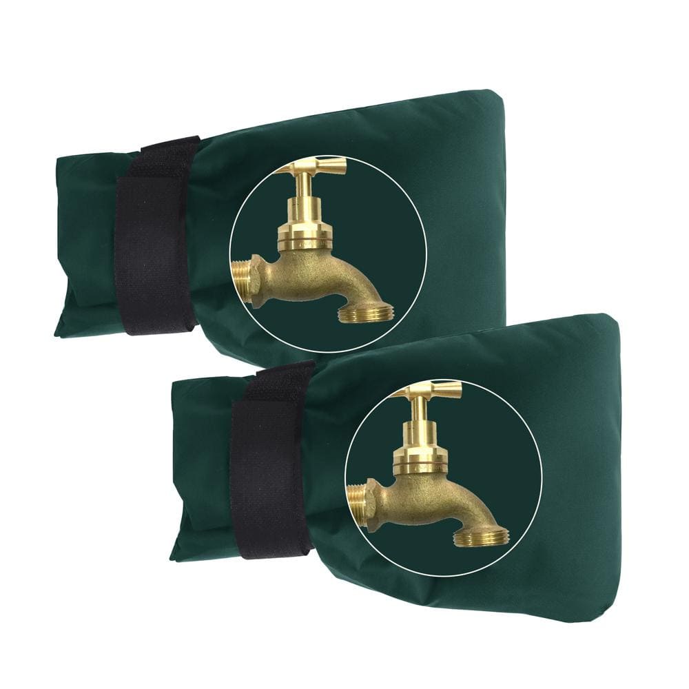 Wellco 2-Piece Dark Green Outdoor Freeze Protector Insulate Faucet ...