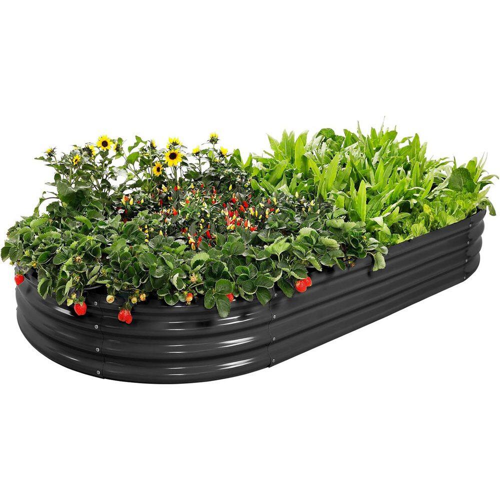 Oyezvary Galvanized Raised Garden Bed Kit 48in. L x 24in. W x 12in. H Durable Metal Planter Box ...