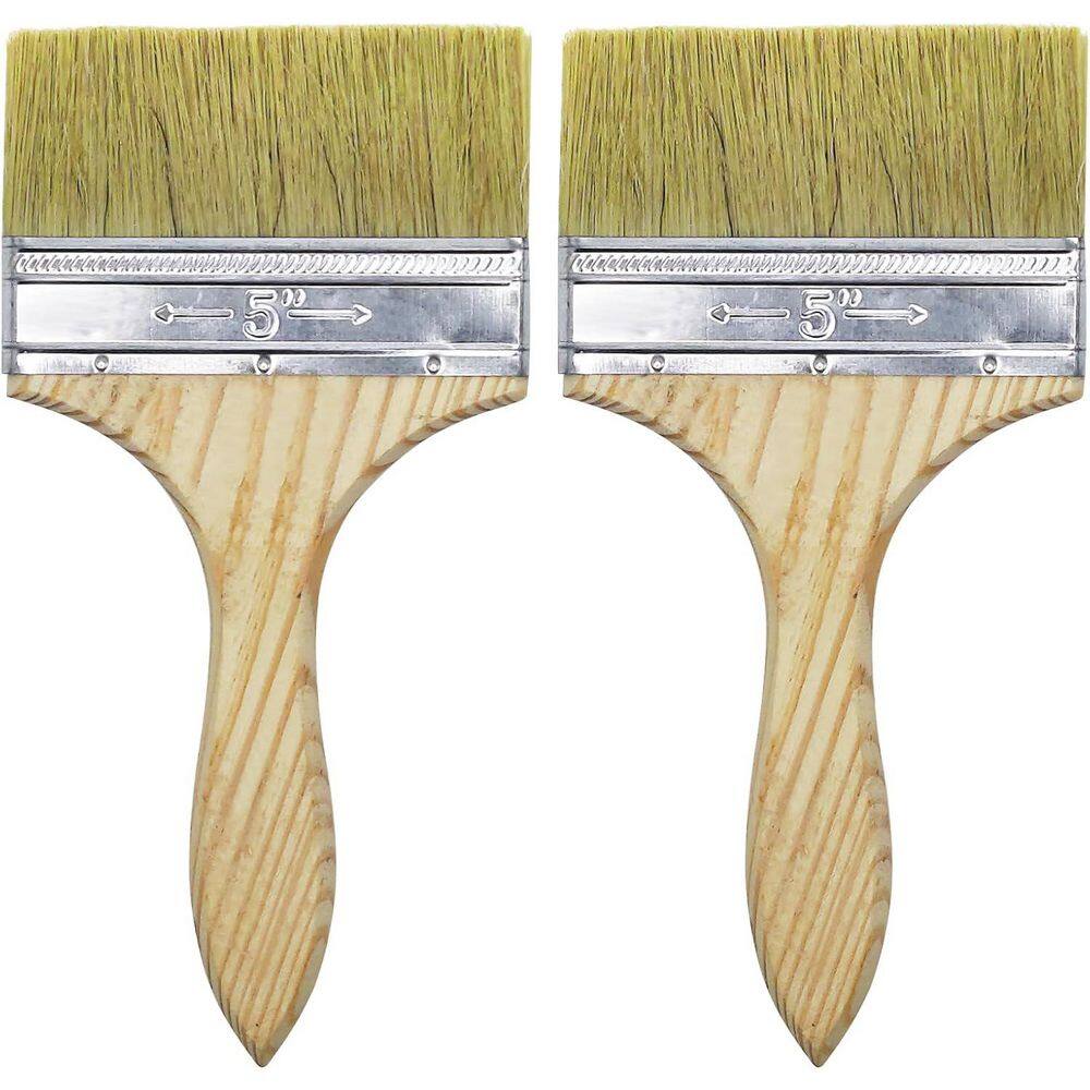 KIWDZFU 4.4 in. Deck Paint Brush 2-Pack Stain Brushes for Walls and ...