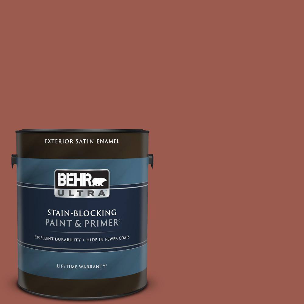 BEHR ULTRA 1 gal. #ICC-106 Spicy Cayenne Satin Enamel Exterior Paint ...
