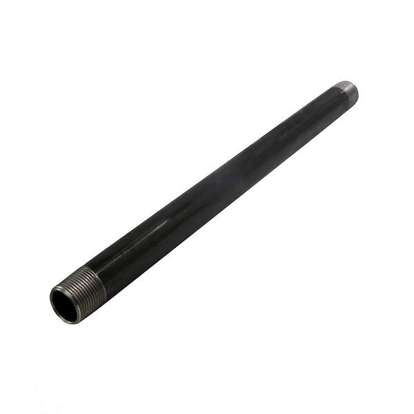 The Plumber s Choice 1 1 2 In X 48 In Black Steel Pipe 1548PBL The