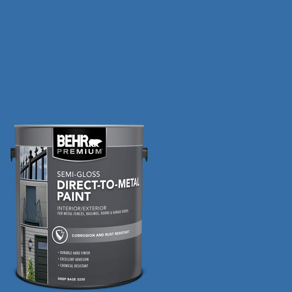 BEHR PREMIUM 1 gal. #P520-6 Mega Blue Semi-Gloss Direct to Metal ...