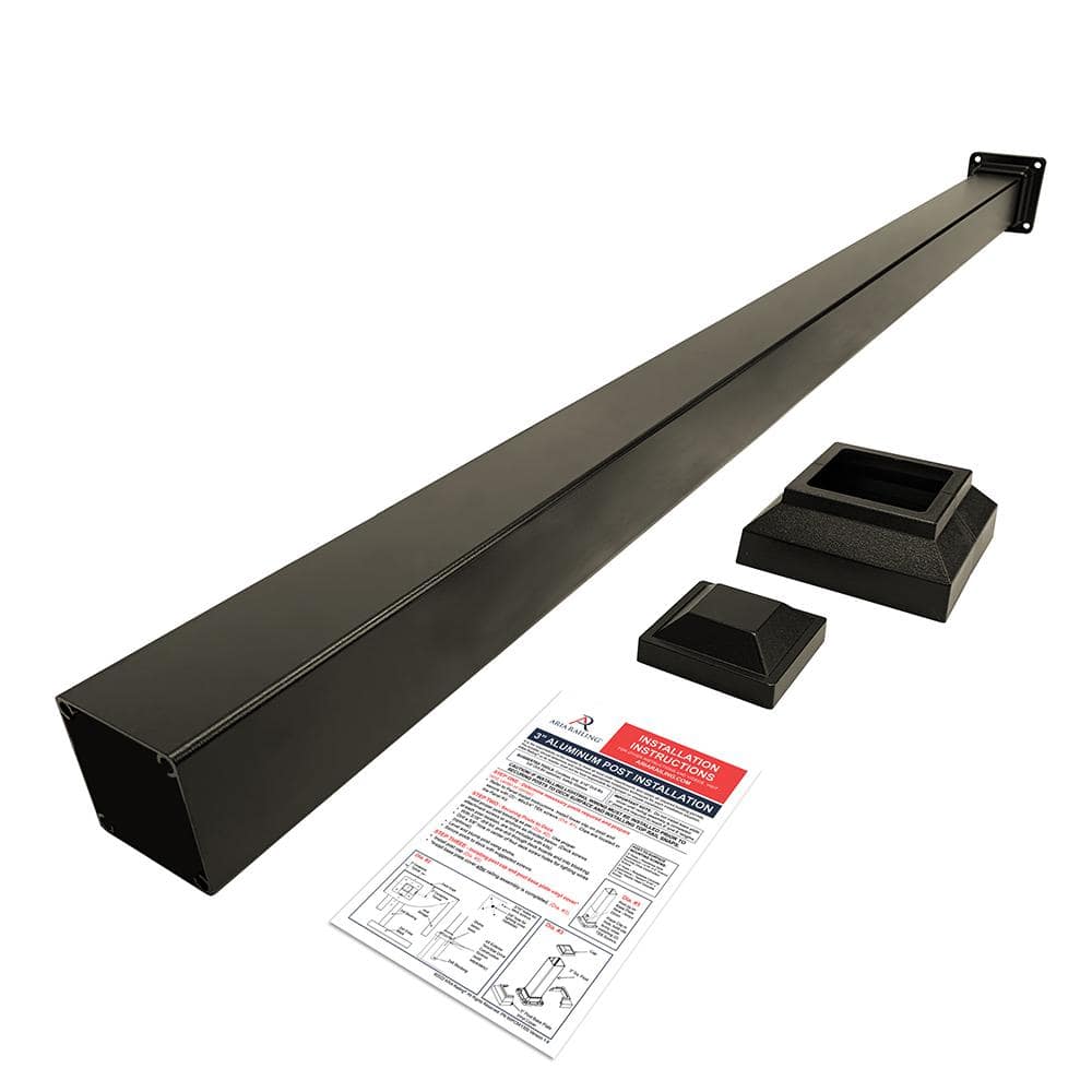Aria Railing 3 in. x 3 in. x 48 in. Bronze Powder Coated Aluminum Deck ...