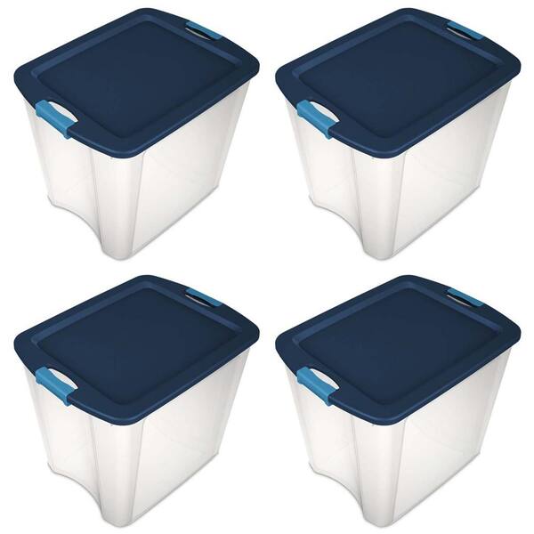 Sterilite 26 Gal. Latch and Carry Storage Bin Box Containers (4-Pack) 4 ...