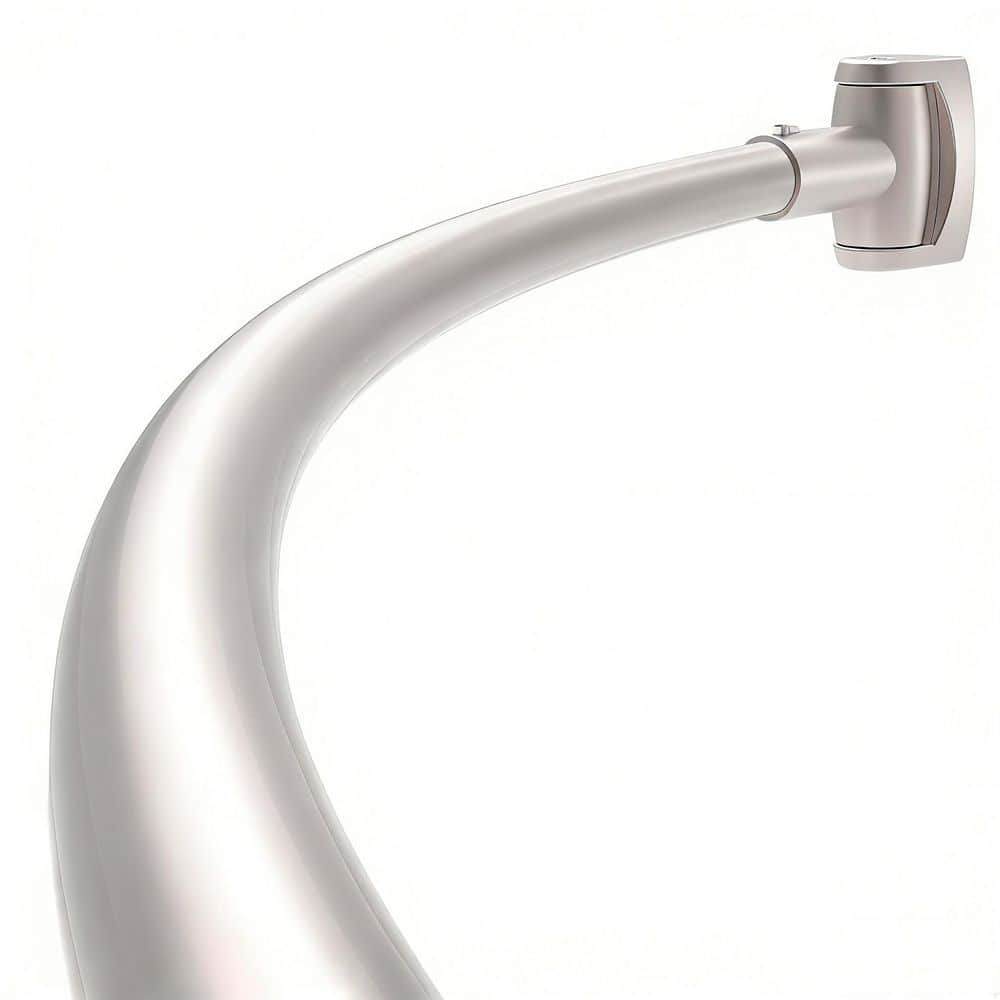 Wudkey 76 in. Brushed Nickel Curved Shower Curtain Rod 33-76 in ...