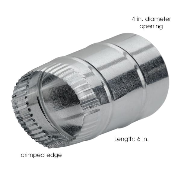 4 in. Airtight Aluminum Round-to-Crimped Oval Adapter Duct Connector ...
