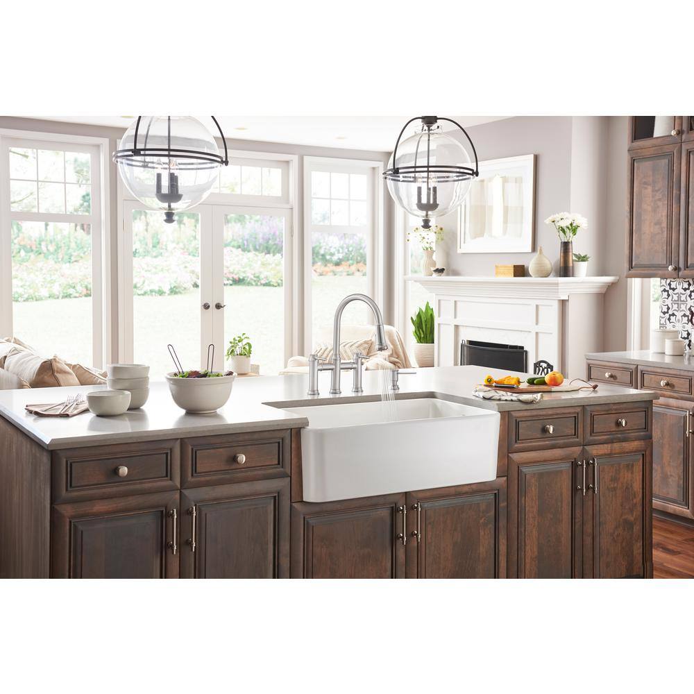 Buy CERANA Farmhouse Apron-Front White Fireclay 33 in. Single Bowl ...