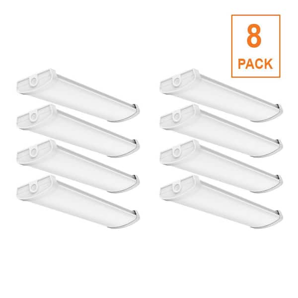 Commercial Electric 1-Pack 4 ft. 8000 Lumens Integrated LED White Wrap ...