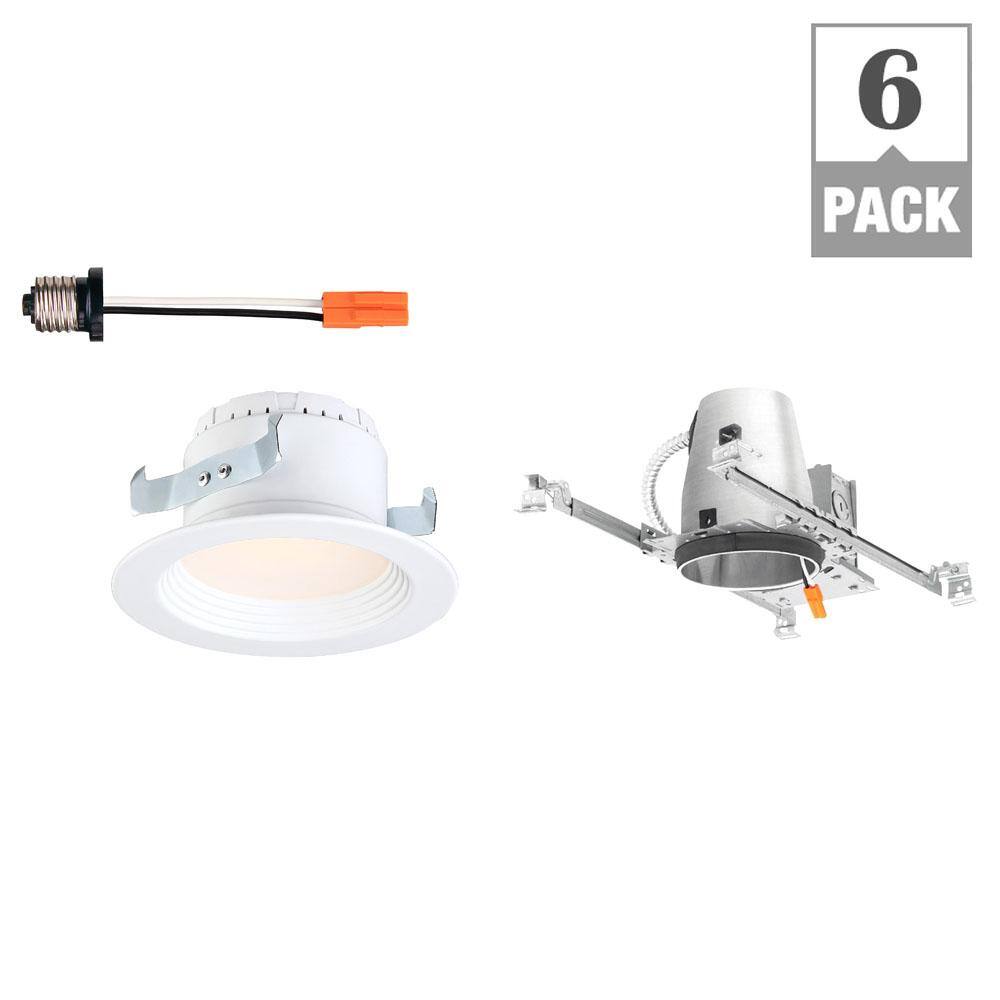EnviroLite 4 in. 2700K White New Construction Recessed Integrated LED ...