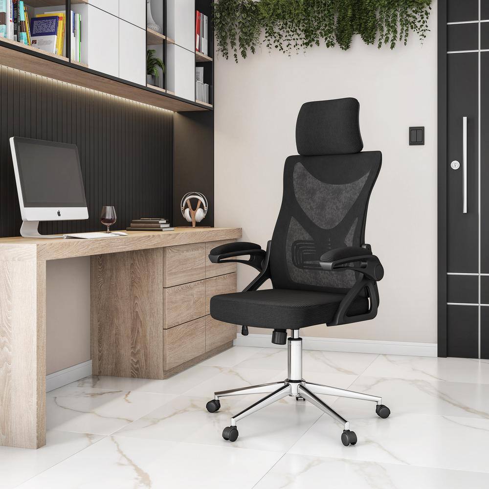 TECHNI MOBILI Mesh Lumbar Support and Adjustable Headrest Ergonomic ...