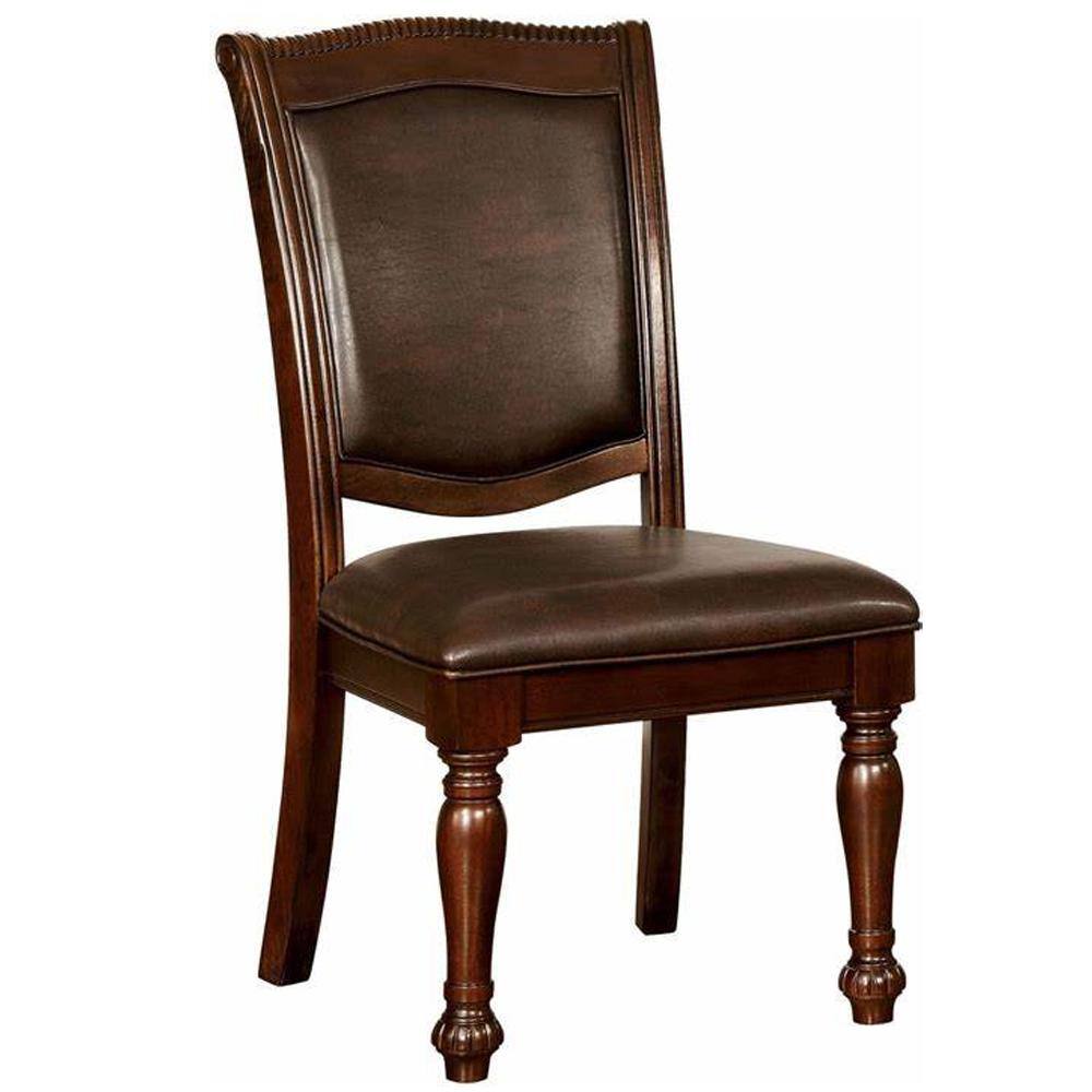 Adida Brown Cherry/Espresso Leather Side Chair (Set of 2) AD8835SC-2PK ...