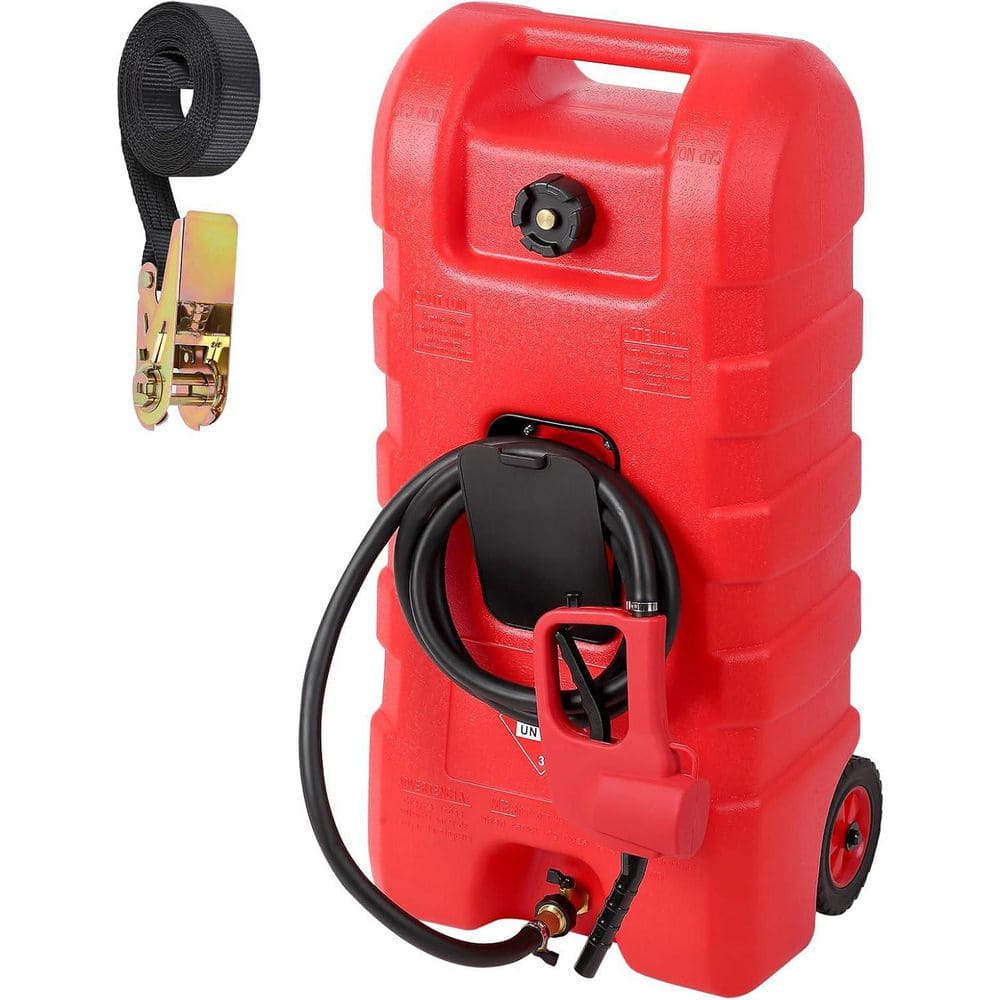 Garvee 15 gal. Gas Can, Fuel Tank Container with LE Manual Siphon Pump ...