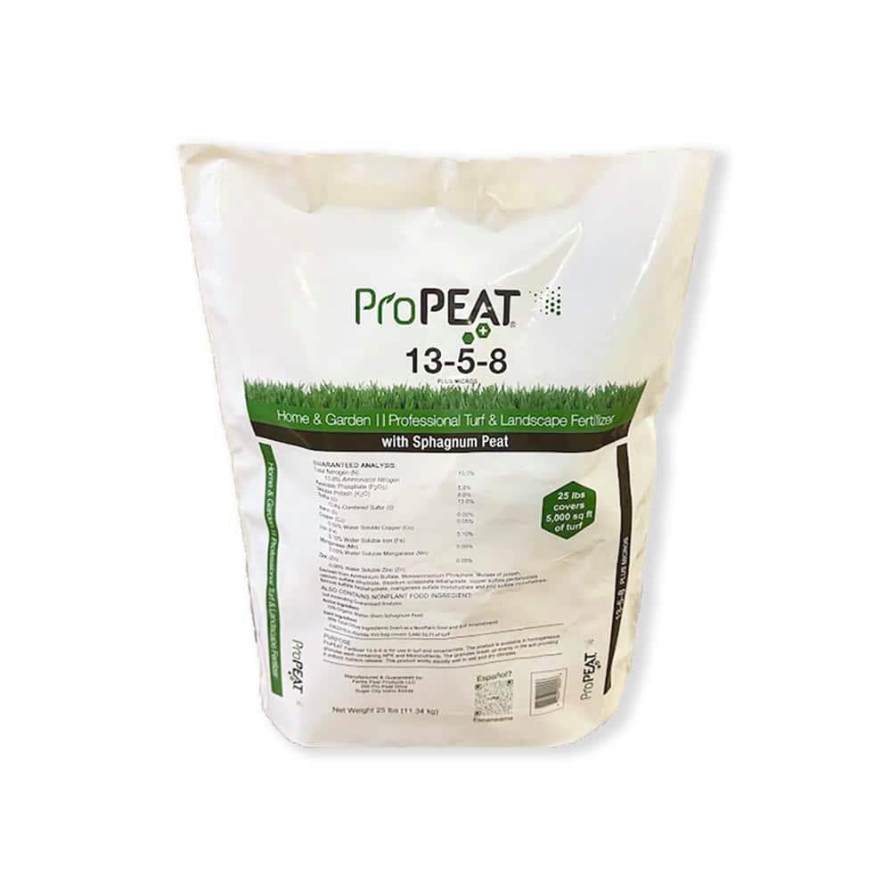 PROPEAT 25 lbs. 5,445 sq. ft. Dry Lawn Fertilizer (13-5-8 Greens Grade ...