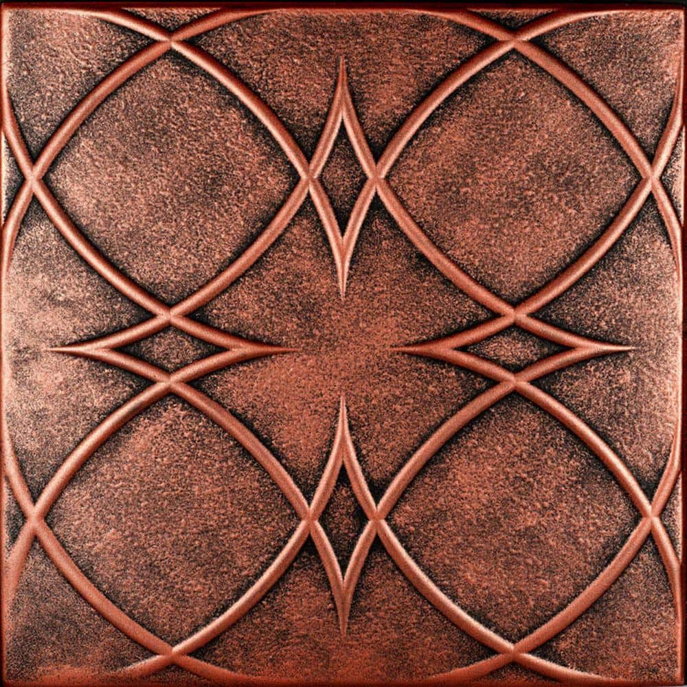 A La Maison Ceilings Circles and Stars Antique Copper 1.6 ft. x 1.6 ft ...