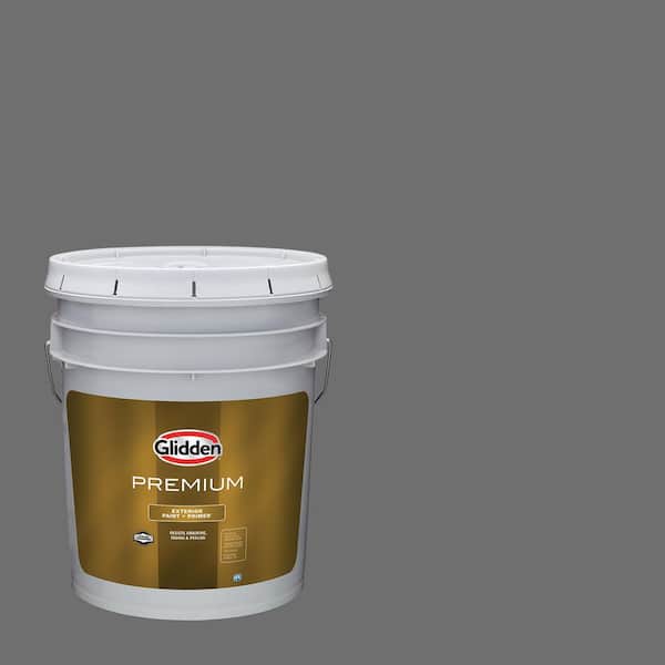 Glidden Premium 5 gal. PPG0996-6 Slate Mine Satin Exterior Latex Paint ...