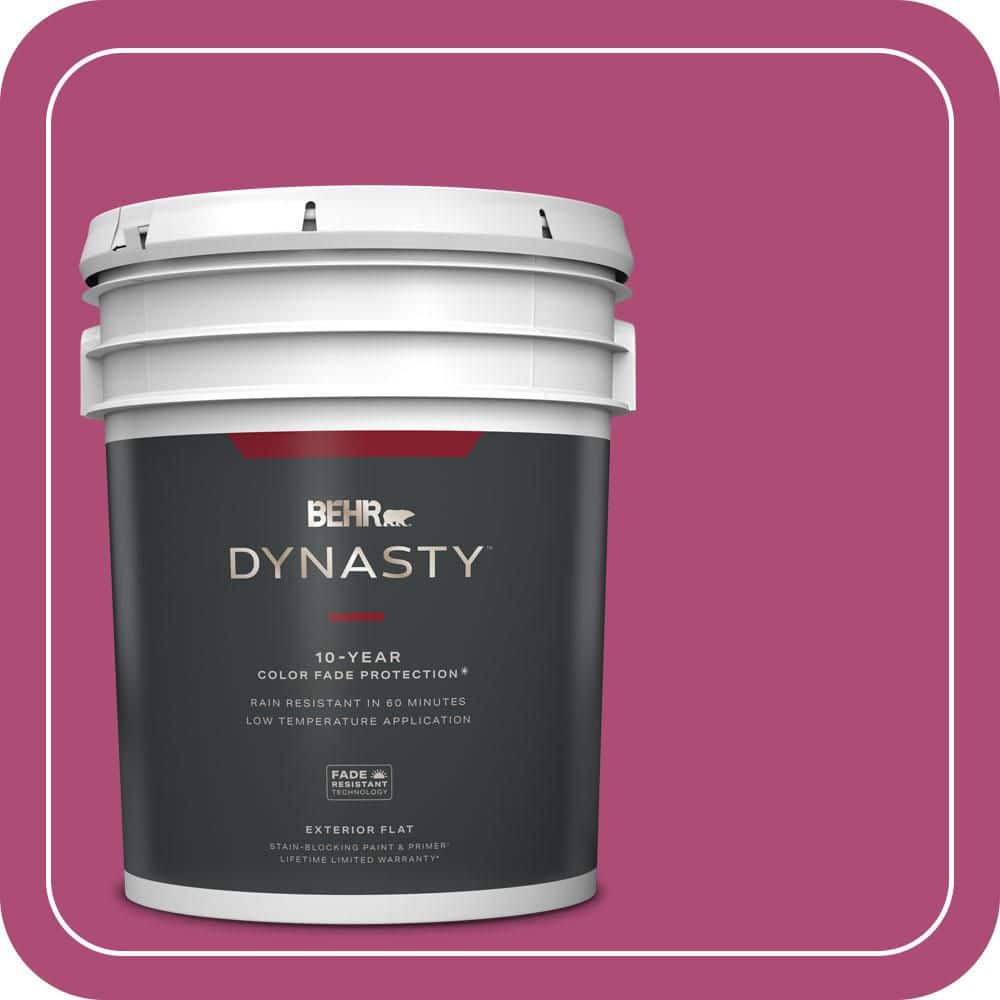 BEHR DYNASTY 5 gal. #100B-7 Hot Pink Flat Exterior Stain-Blocking Paint ...