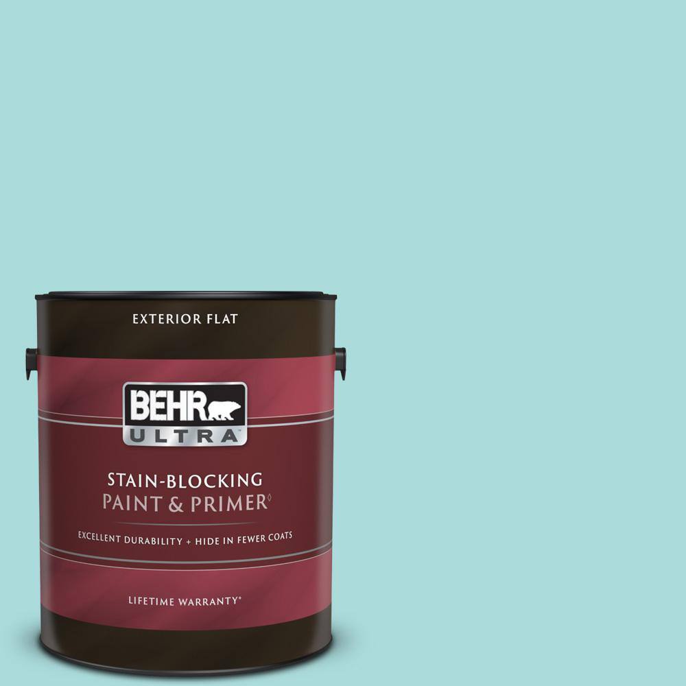 BEHR ULTRA 1 gal. #M460-2 Beachside Drive Flat Exterior Paint & Primer ...