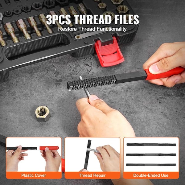 Thread Chaser Set 15-Piece Metric Thread Chaser Kit