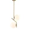 CLAXY 60 Watt 2 Light Gold Finished Shaded Pendant Light with Milk ...