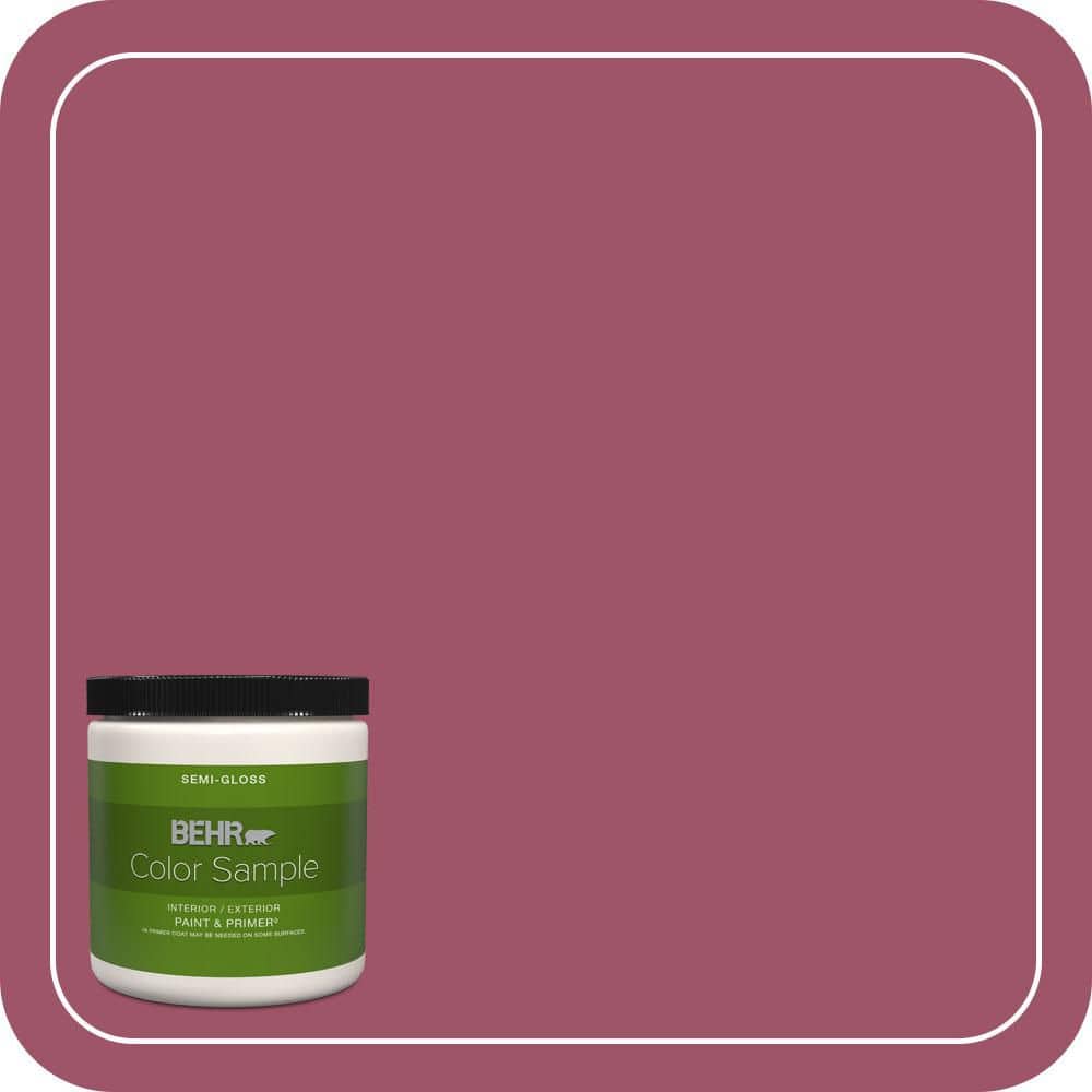 BEHR PREMIUM PLUS 8 oz. #110D-5 Mission Wildflower Semi-Gloss Interior ...