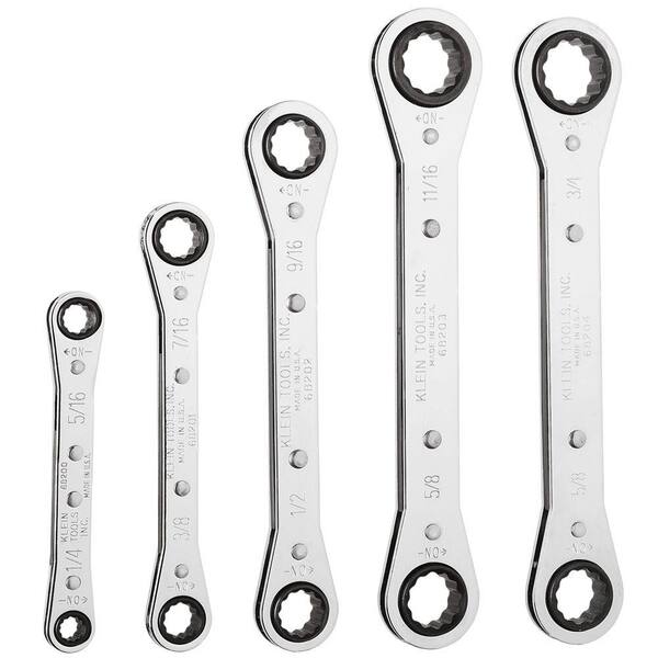 Klein Tools 5-Piece Ratcheting Box Wrench Set 68221