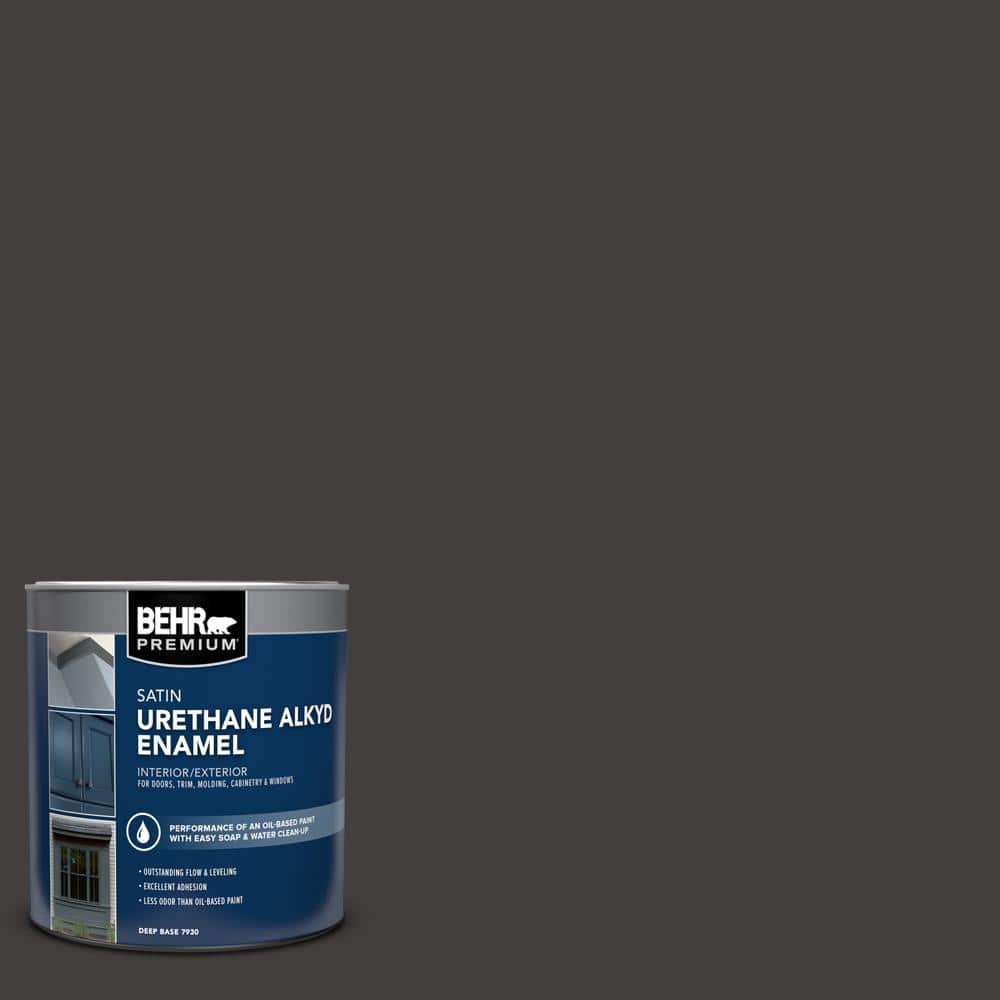 BEHR PREMIUM 1 qt. #MQ1-35 Off Broadway Urethane Alkyd Satin Enamel ...