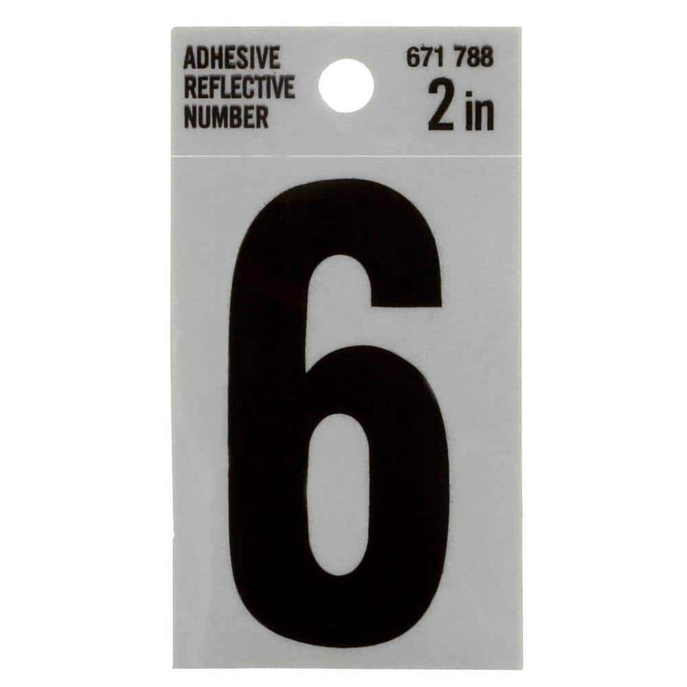 Everbilt 2 in. Vinyl Reflective Number 6 Mailbox Sticker 33066 - The ...